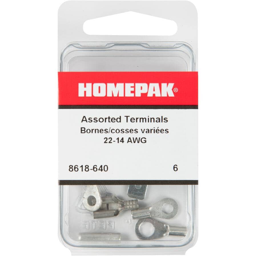 HOME PAK 6 Piece Electric Terminal Kit, Assorted Terminals | Home Hardware