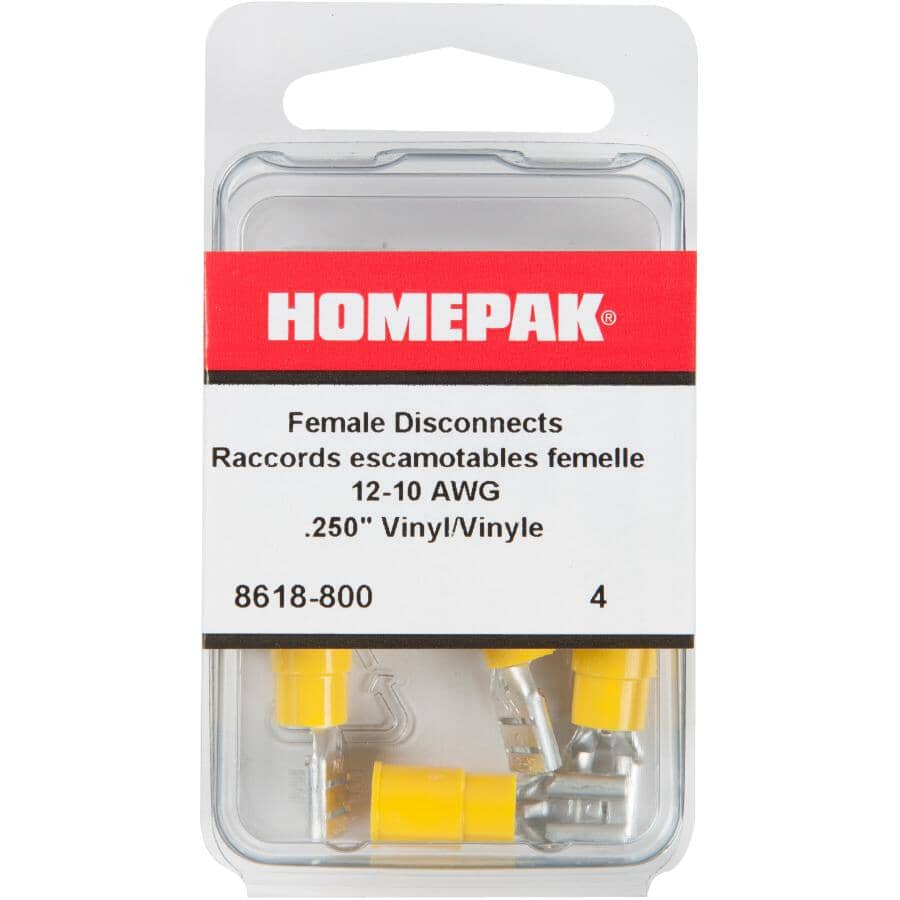 HOME PAK 4 Pack 12-10 Insulated Female Tab Terminals | Home Hardware