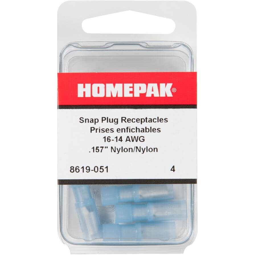 HOME PAK 4 Pack 16-14 Insulated Female Snap Terminals | Home Hardware