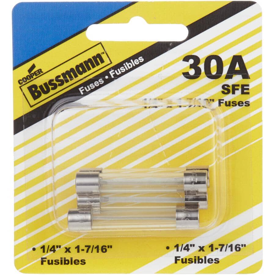 BUSSMANN Fast Acting SFE 30 Amp Glass Fuses | Home Hardware