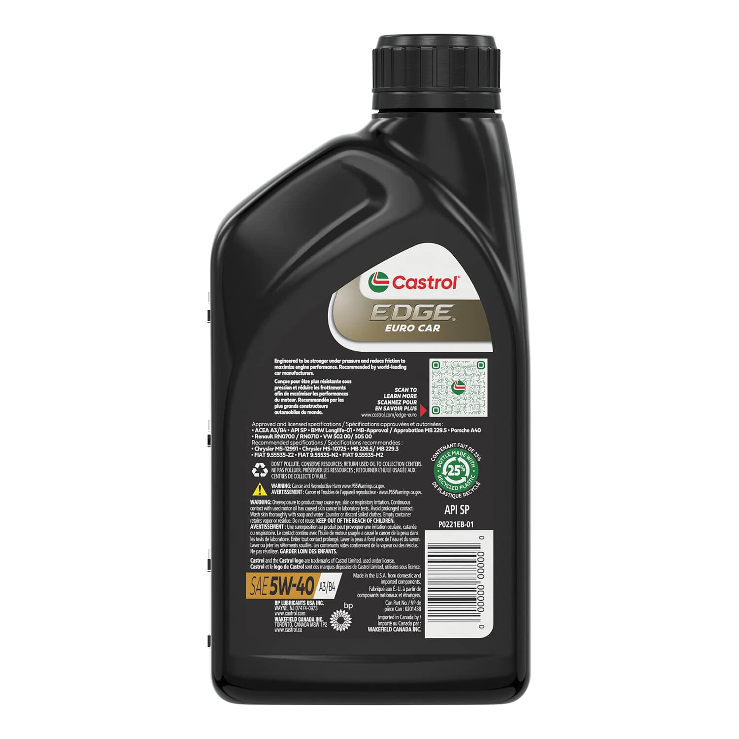 CASTROL 5W40 Edge Synthetic Euro Motor Oil | Home Hardware