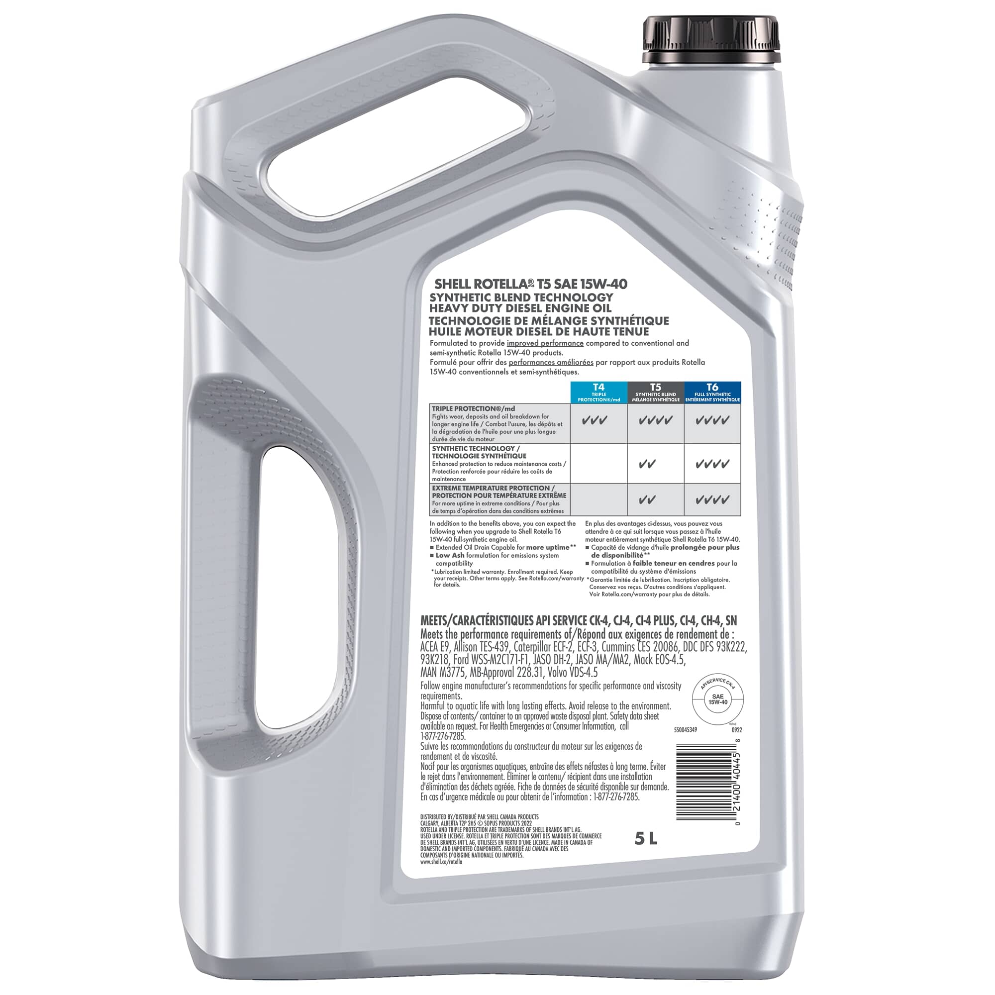 SHELL 15W40 Rotella T5 Synthetic Blend Diesel Motor Oil | Home Hardware