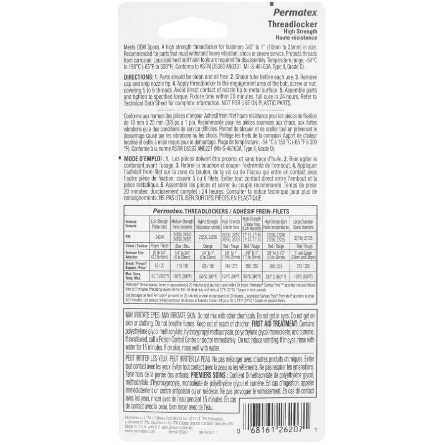 PERMATEX High Strength Threadlocker | Home Hardware