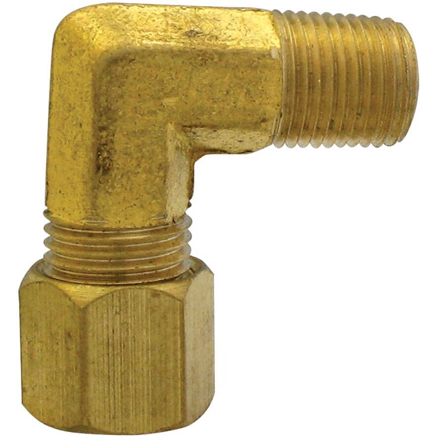 DOMINION 1/4" Compression x 1/8" MPT Brass 90 Degree Elbow | Home Hardware