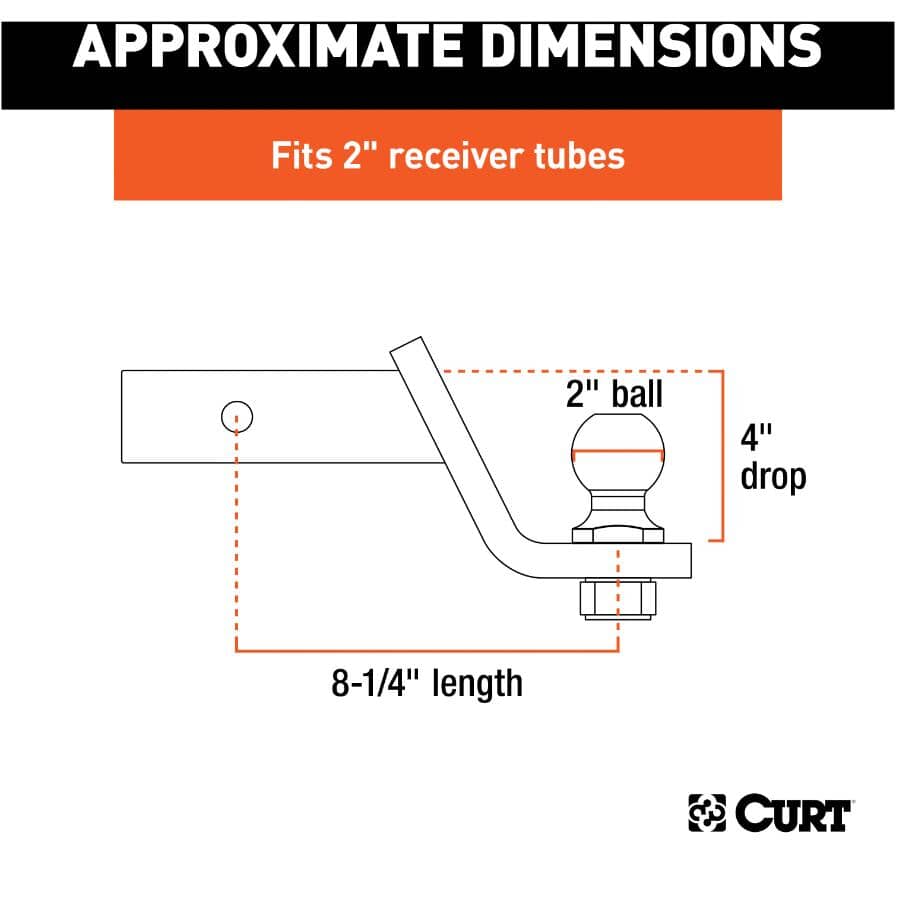 CURT Loaded Ball Mount with 2" Ball & 4" Drop | Home Hardware