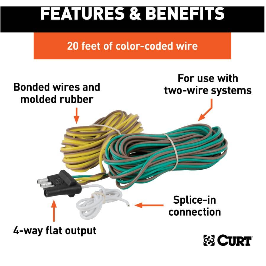 CURT 4-Way Flat Connector for Rewiring Trailer | Home Hardware