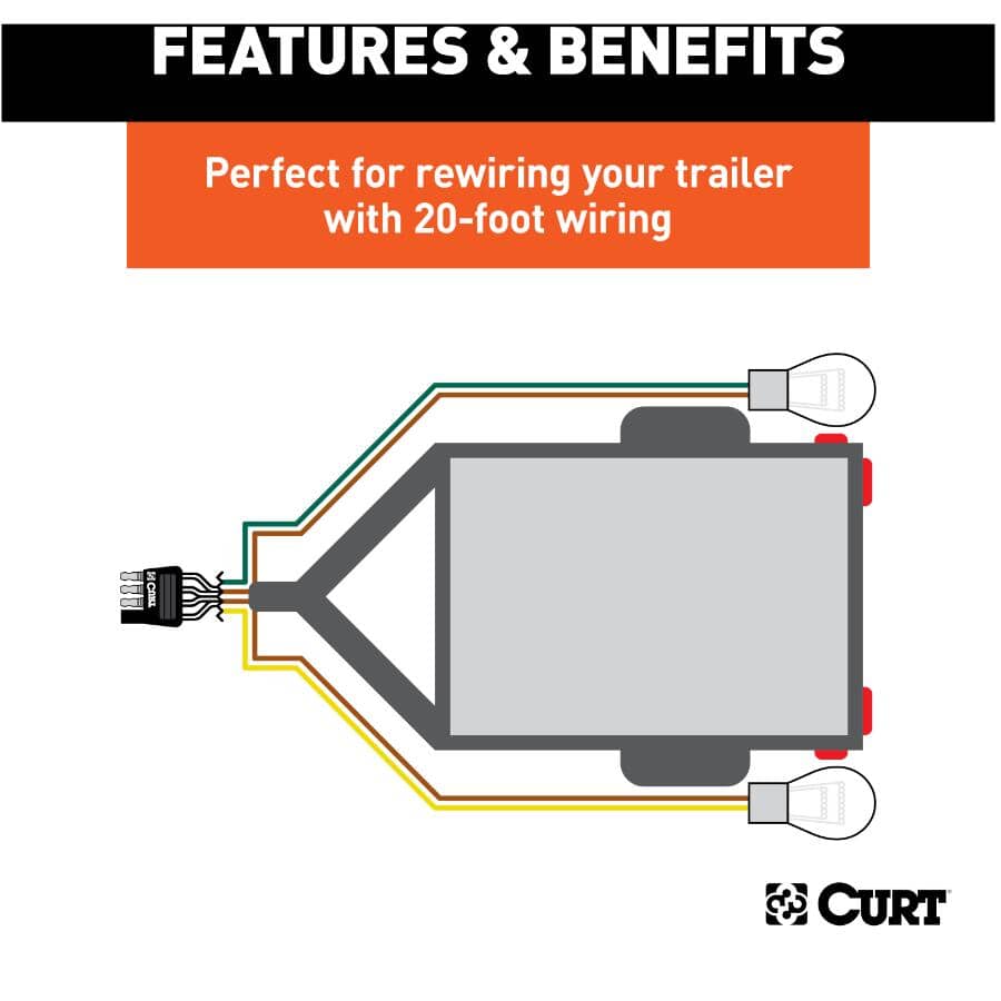 CURT 4-Way Flat Connector for Rewiring Trailer | Home Hardware