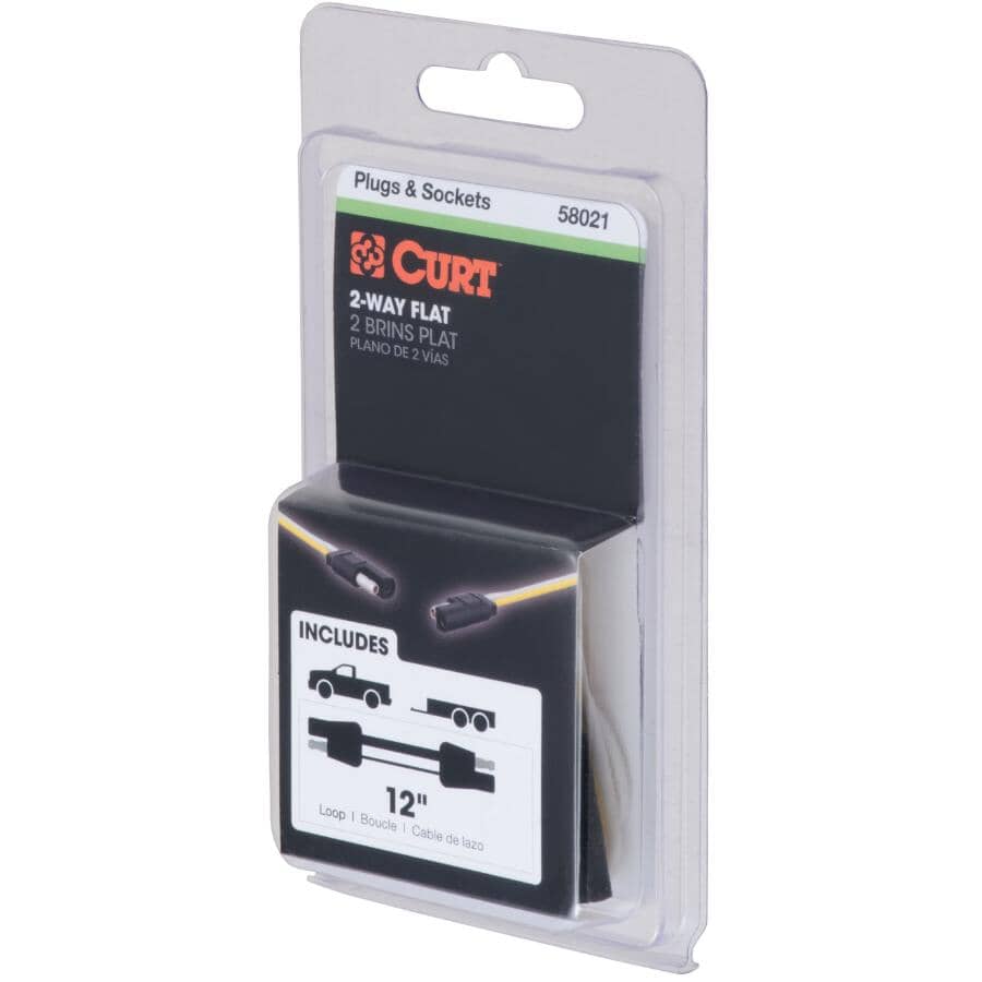 CURT 2-Way Flat Connector Plug & Socket with 12" Wires | Home Hardware