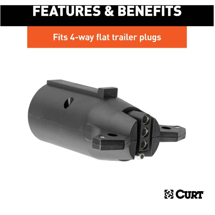 CURT 7-Way RV Blade Vehicle to 4-Flat Trailer Electrical Adapter | Home ...