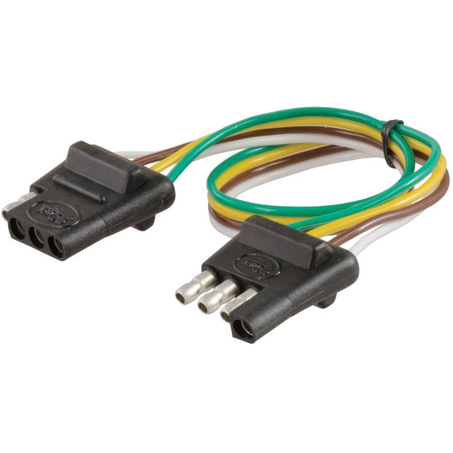 CURT 4-Way Flat Connector Plug & Socket with 12" Wires | Home Hardware