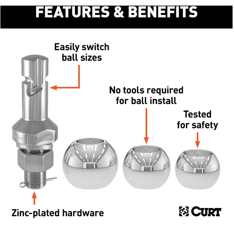 CURT Interlock Switch Ball Towing Hitch Ball Set | Home Hardware