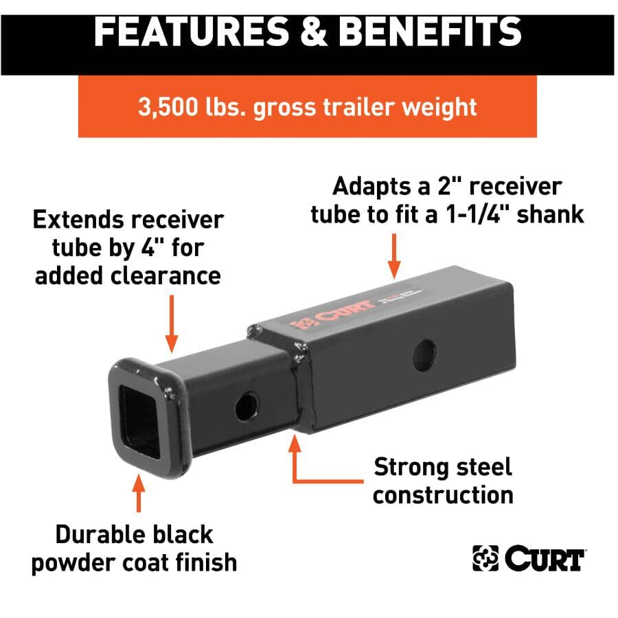 CURT 2" to 1-1/4" Reducer Sleeve Adapter | Home Hardware