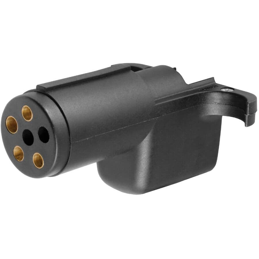 CURT 6-Way Round to 4-Way Flat Vehicle Trailer Electrical Adapter ...