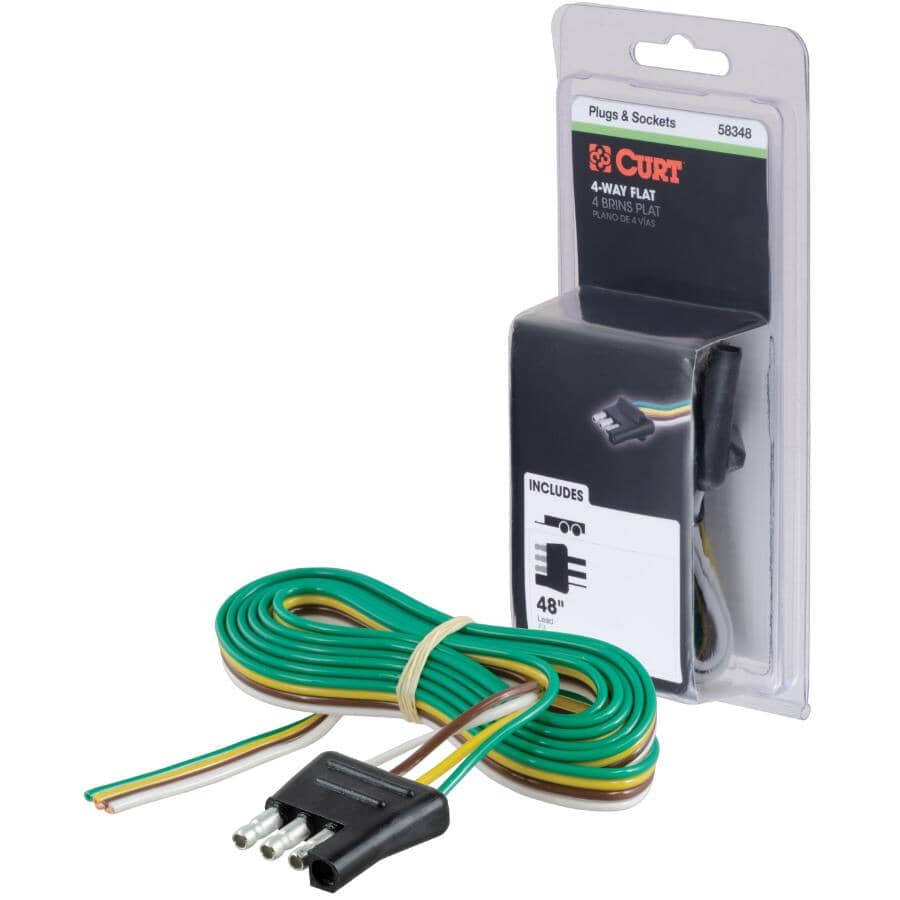 CURT 4-Way Flat Plug & Socket with 48" Wires | Home Hardware