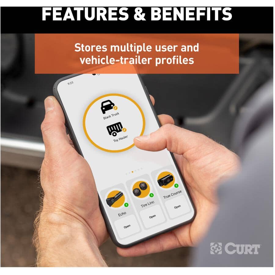 CURT 7-Way Mobile Trailer Brake Controller with Bluetooth Smartphone ...