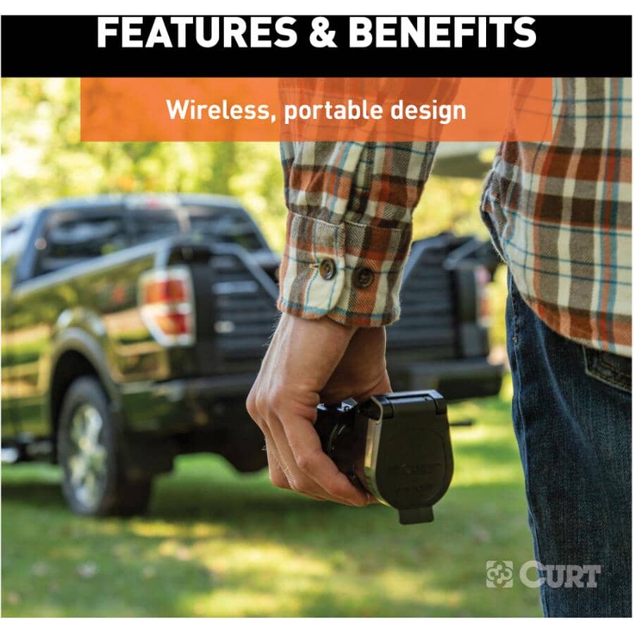 CURT 7-Way Mobile Trailer Brake Controller with Bluetooth Smartphone ...