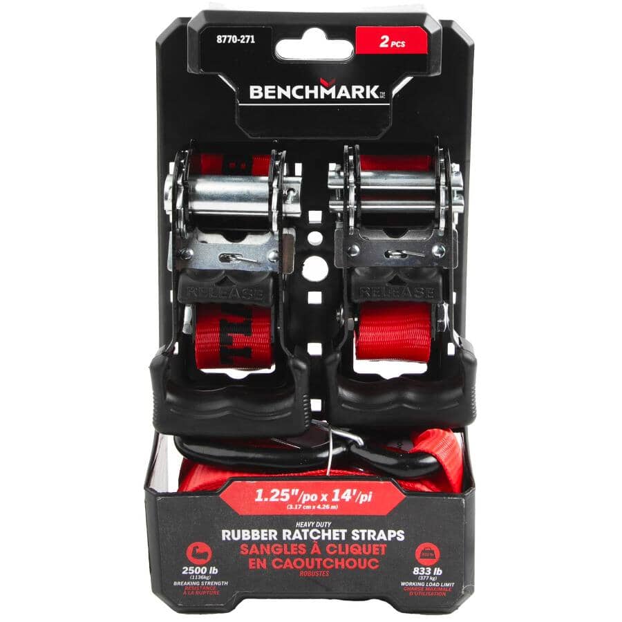BENCHMARK 2500 lb Rubber Ratchet Straps | Home Hardware