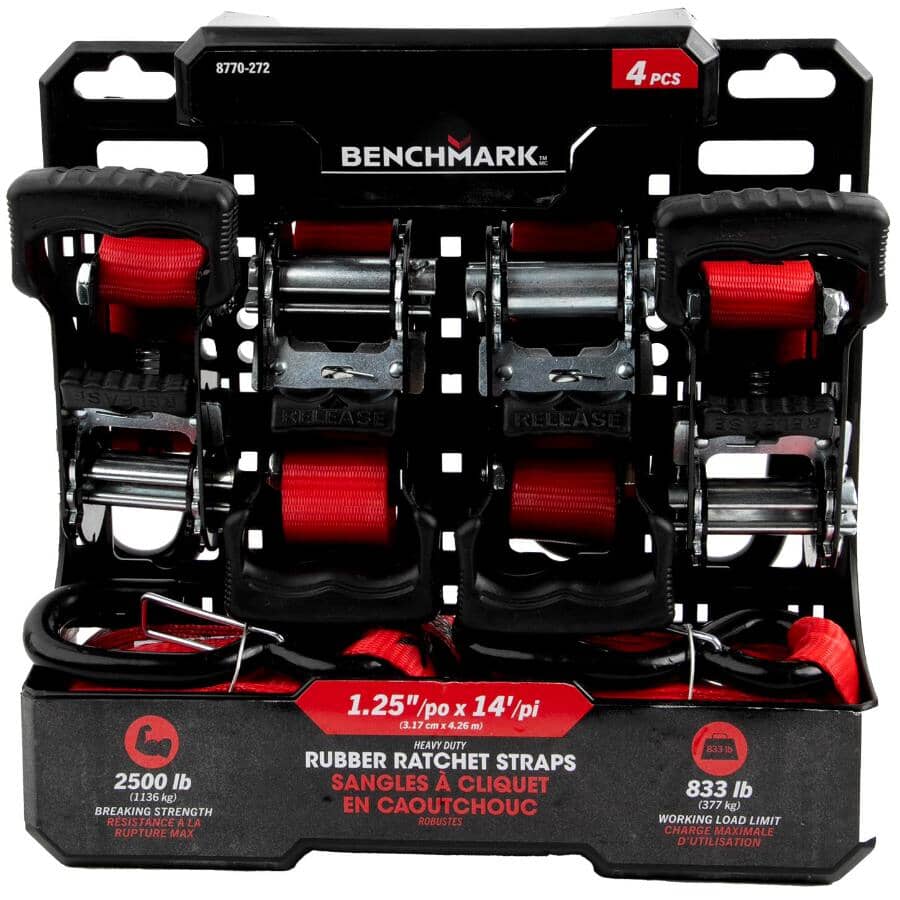 BENCHMARK 2500 lb Rubber Ratchet Straps | Home Hardware