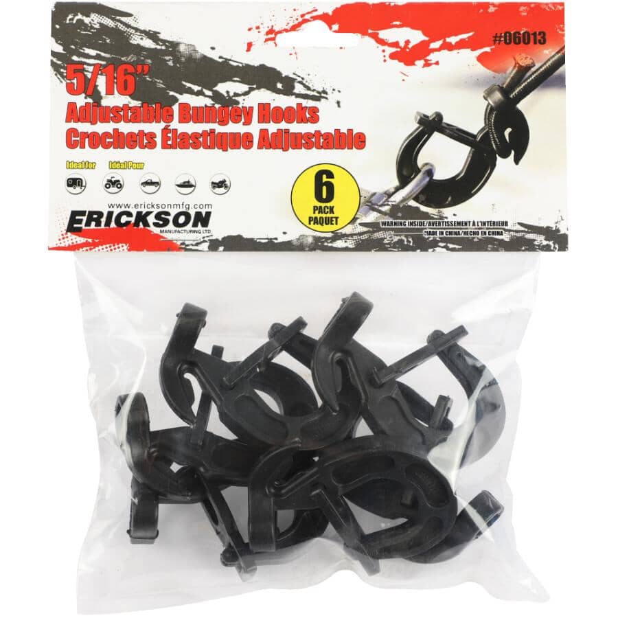 ERICKSON MANUFACTURING 5/16" Adjustable Bungee Hooks | Home Hardware