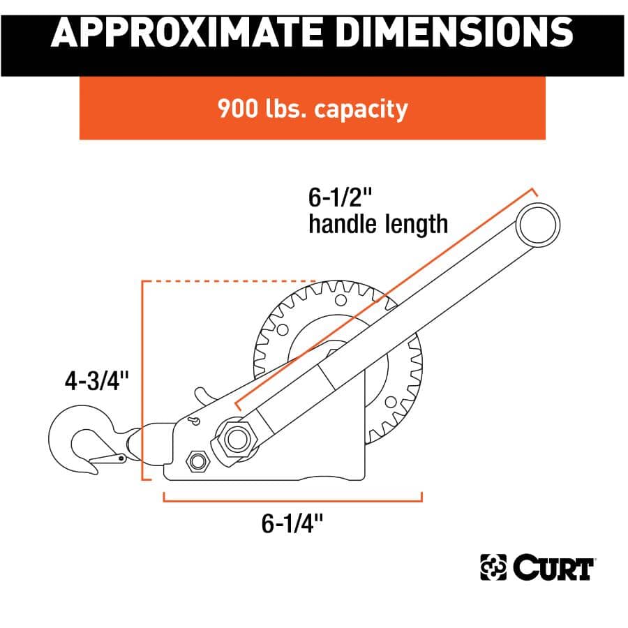 CURT Hand Crank Winch with 15' Strap | Home Hardware